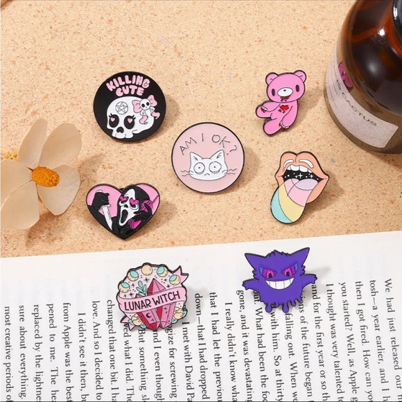 Jewelry | Kawaii Y2k Scream Ghostface Valentine Enamel Pin Pink Black ...